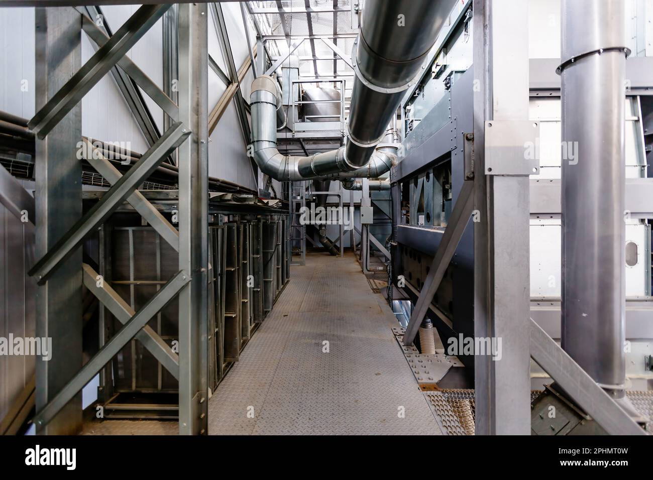 Modern grain cleaning and separation equipment in milling factory Stock ...