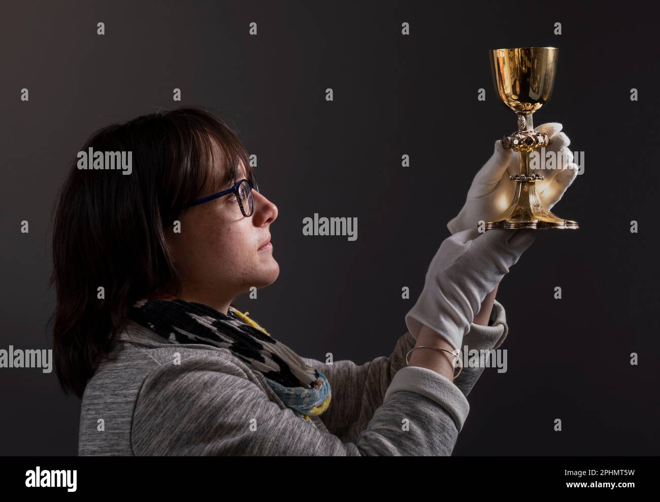 Special collections manager Dr Hannah Thomas holds the 1630s recusant ...