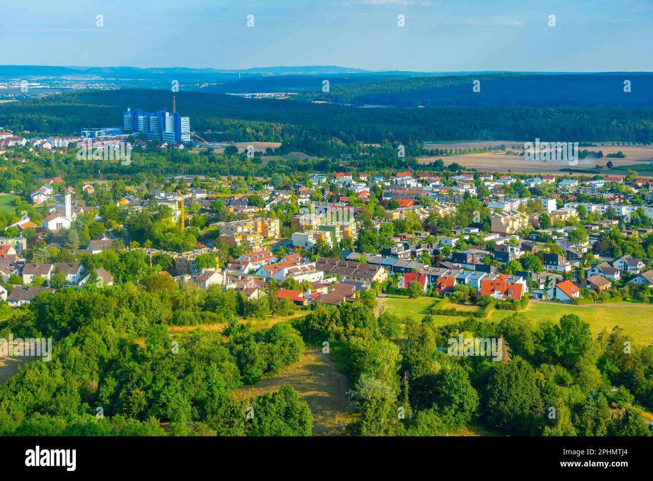 Aerial view of a suburb of German town Bamberg Stock Photo - Alamy