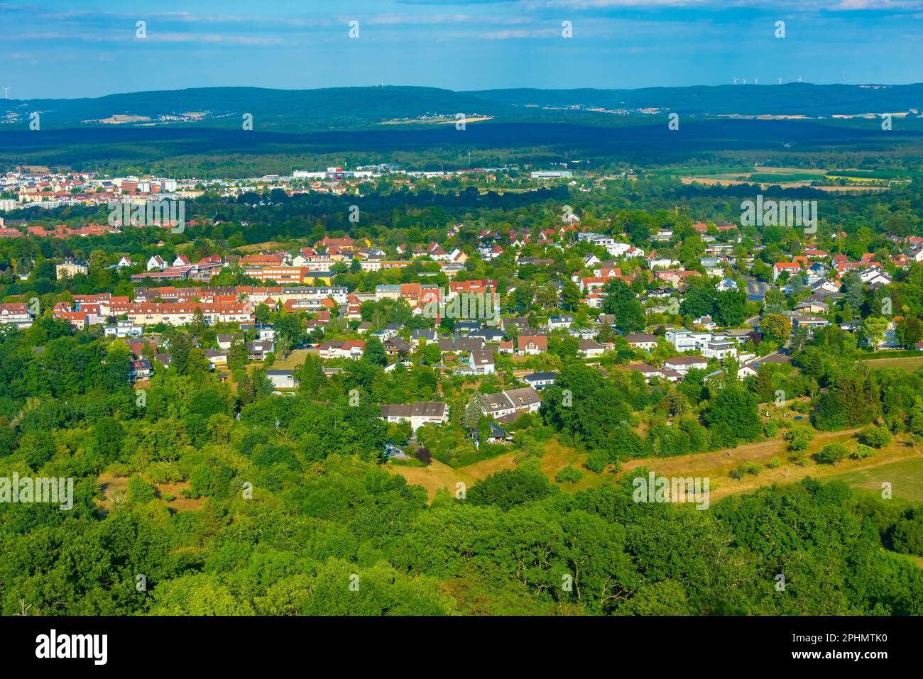 Aerial view of a suburb of German town Bamberg Stock Photo - Alamy