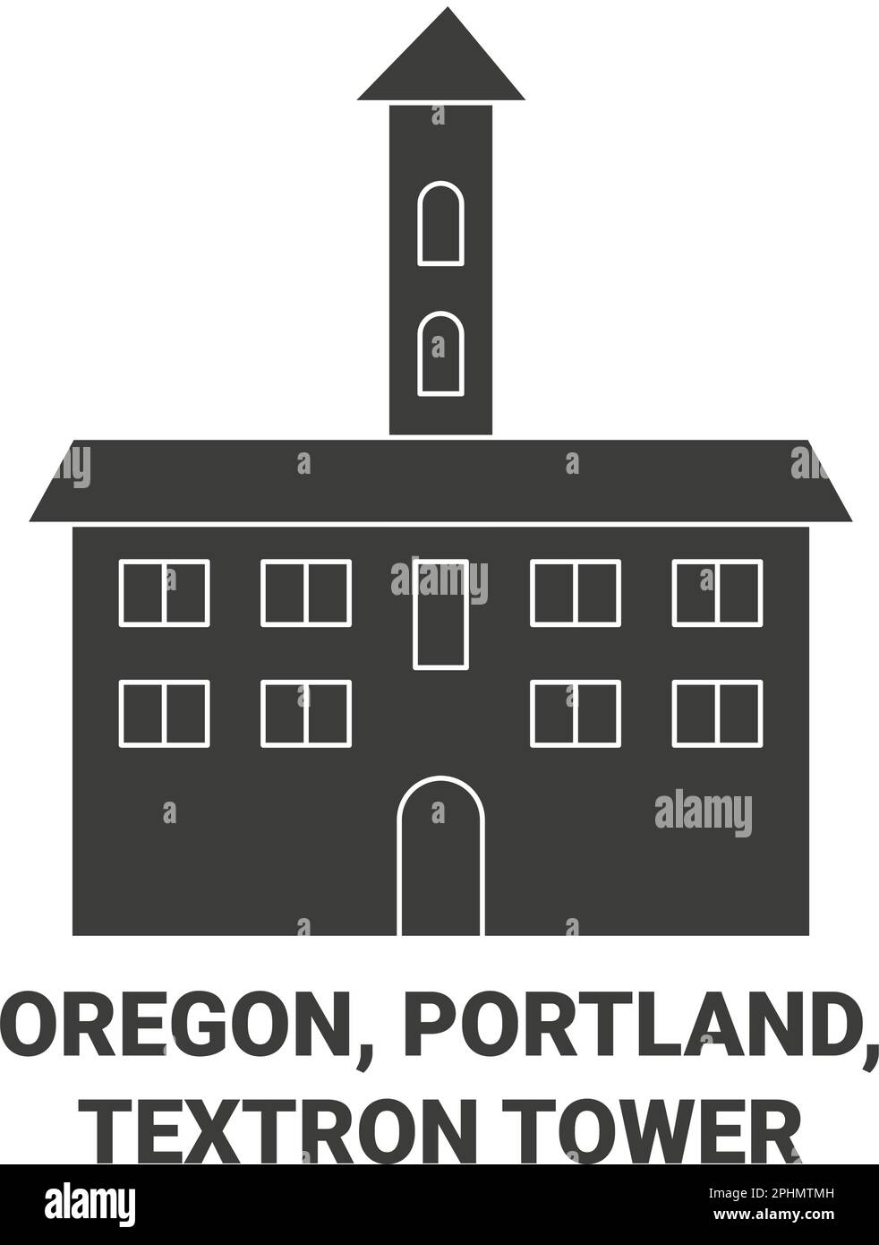United States, Oregon, Portland, Textron Tower travel landmark vector ...