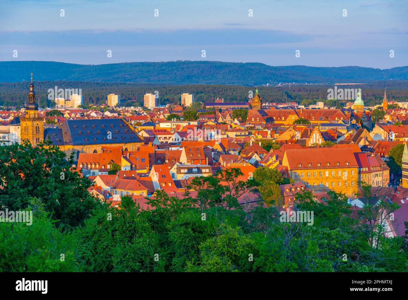 Sunset panorama view of German town Bamberg Stock Photo - Alamy