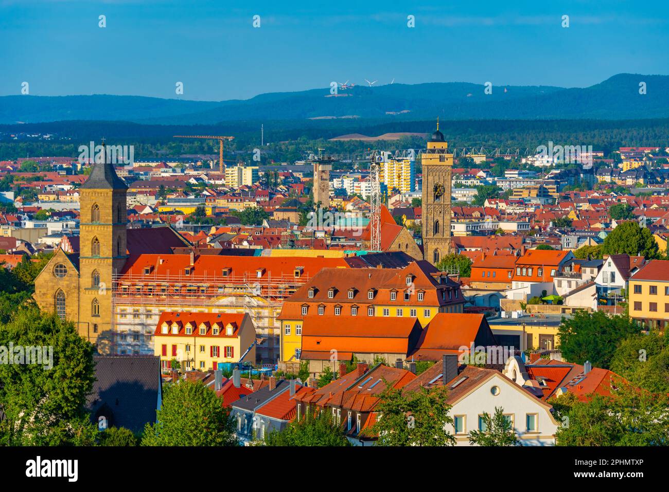 Panorama view of German town Bamberg with Carmelitan monastery of Saint ...