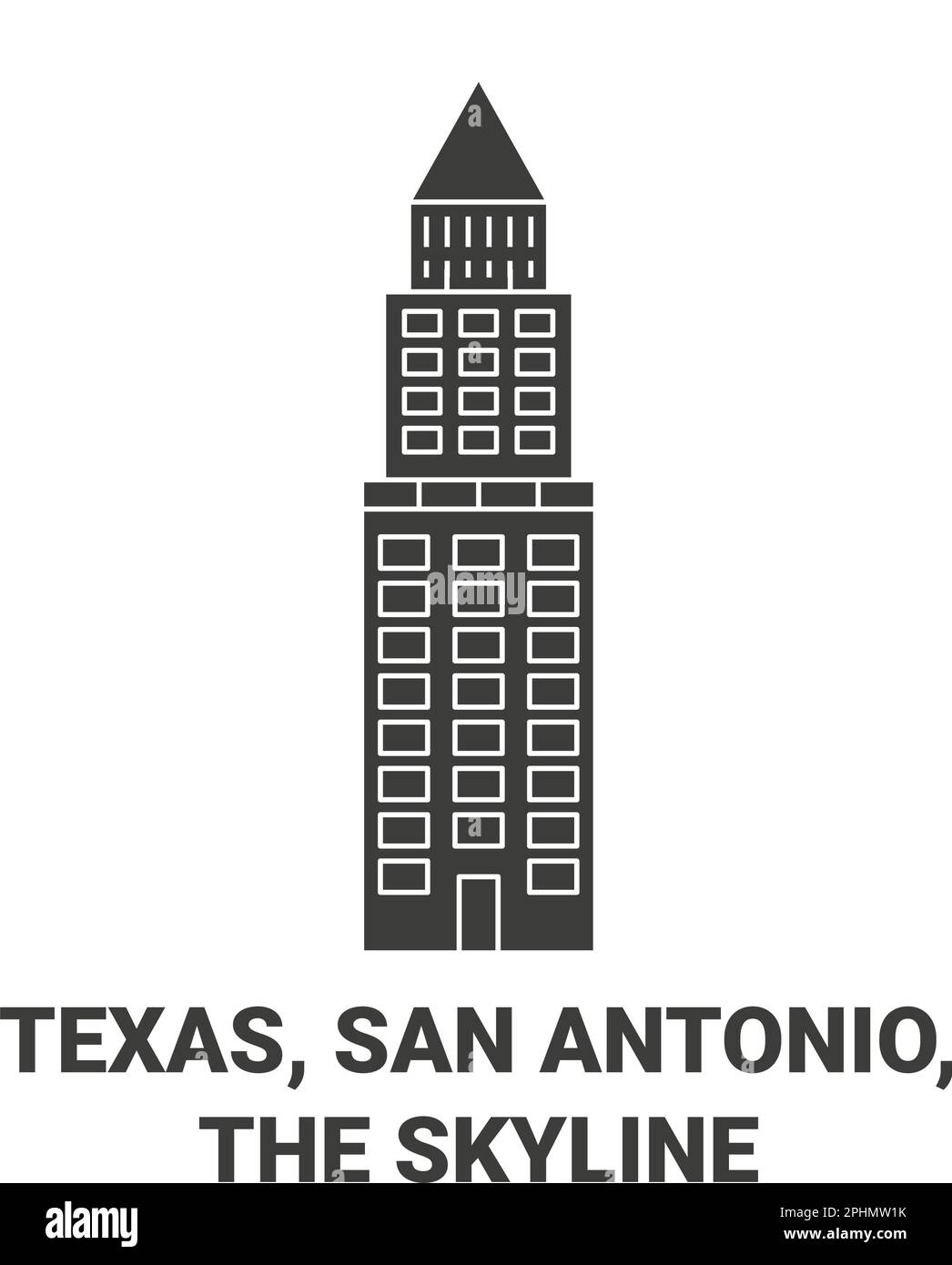 United States, Texas, San Antonio, The Skyline travel landmark vector ...