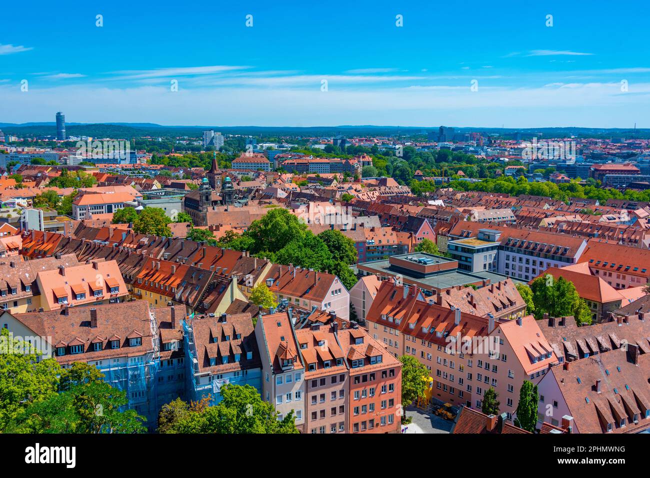 Panorama view of German town Nürnberg from Kaiserburg castle Stock ...