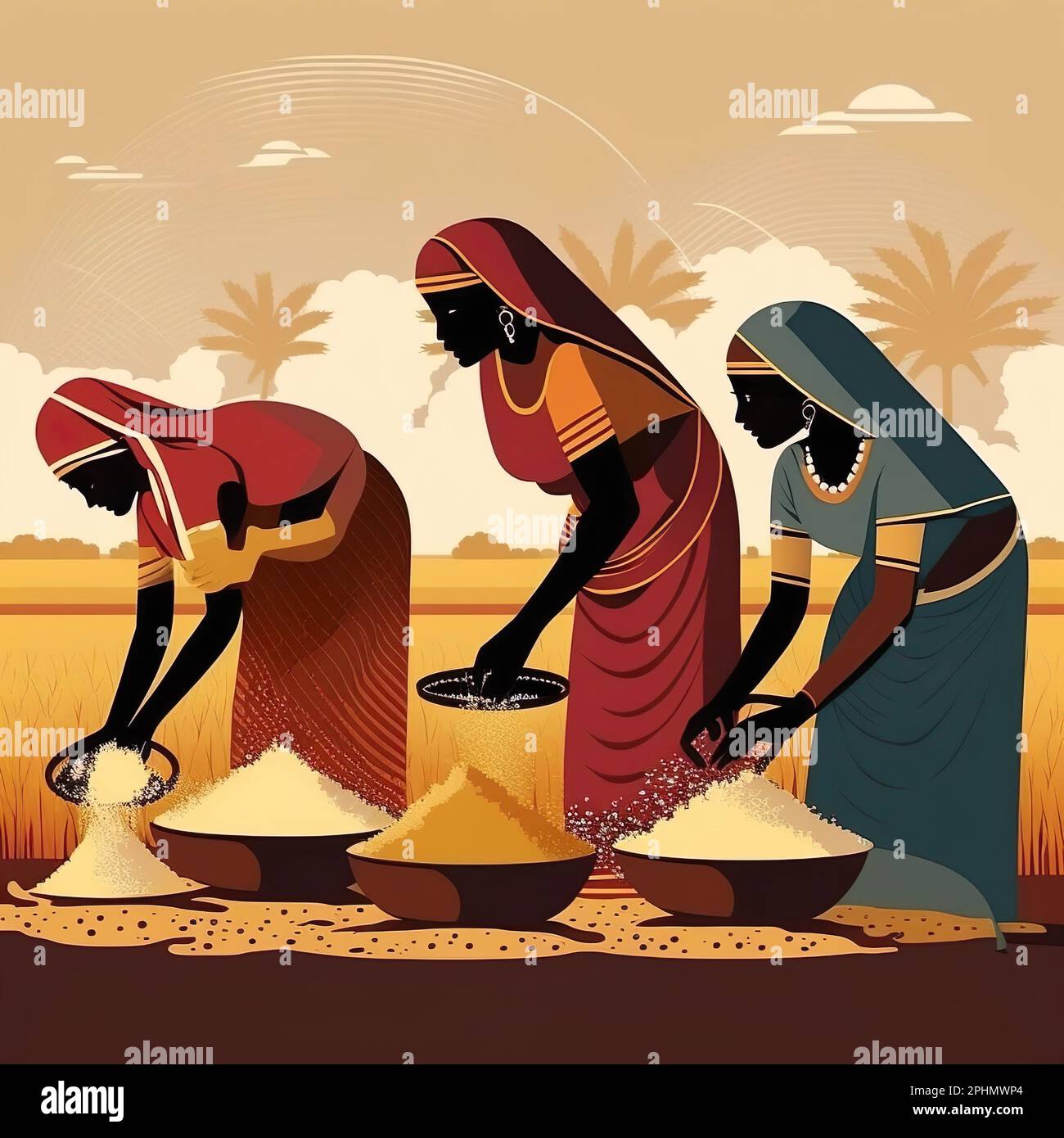 Indian Farmer Illustration