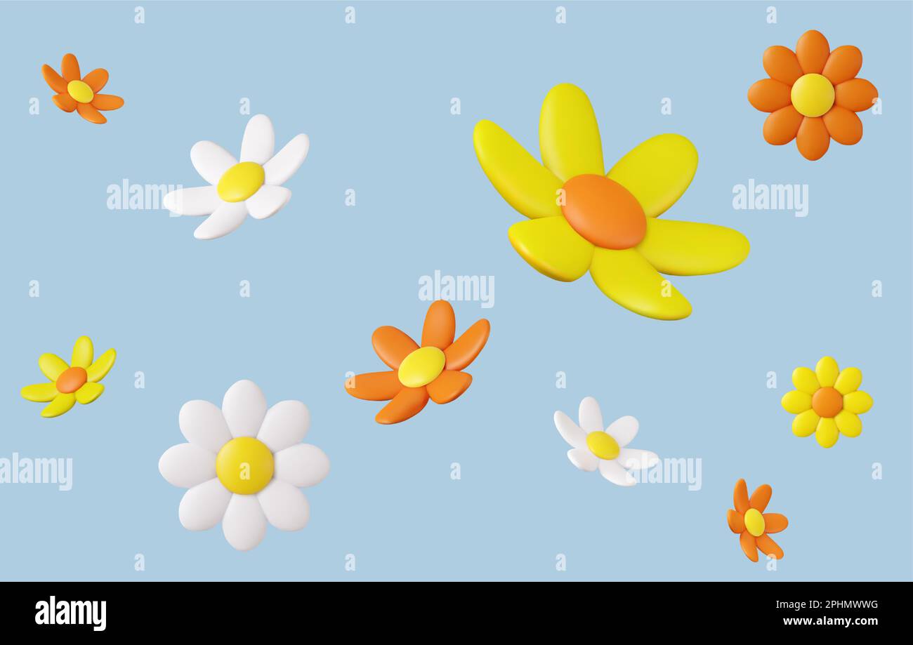 3d colorful daisy flower Stock Vector Image & Art - Alamy
