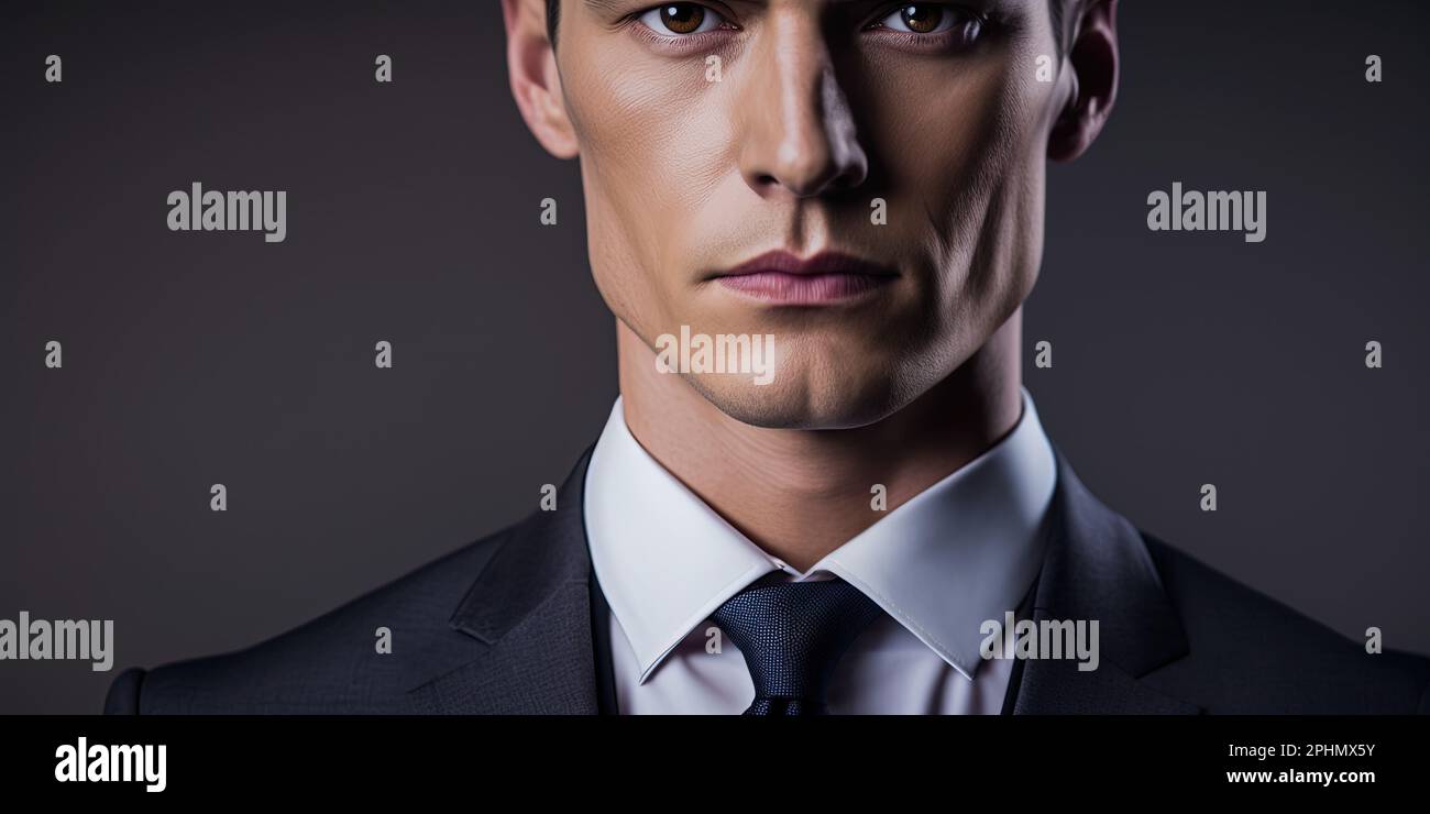 A male model is standing and posing wearing a plain black shirt and ...