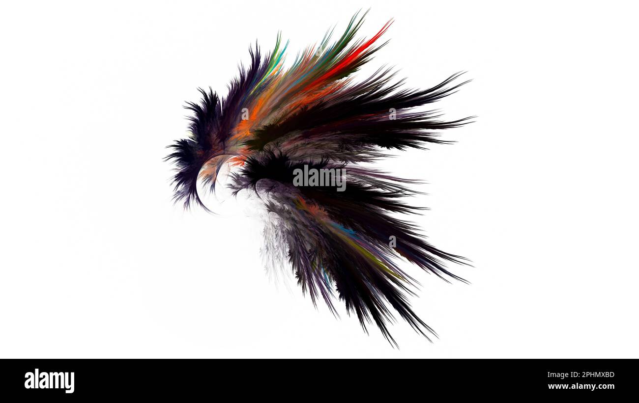 Abstract illustration with black crow feather-like objects Stock Photo ...