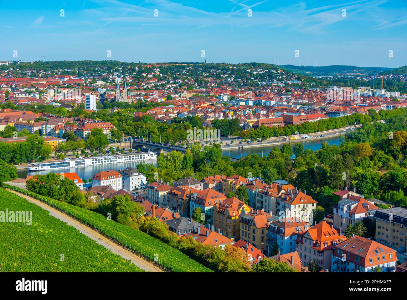 Aerial view of German town Würzburg Stock Photo - Alamy
