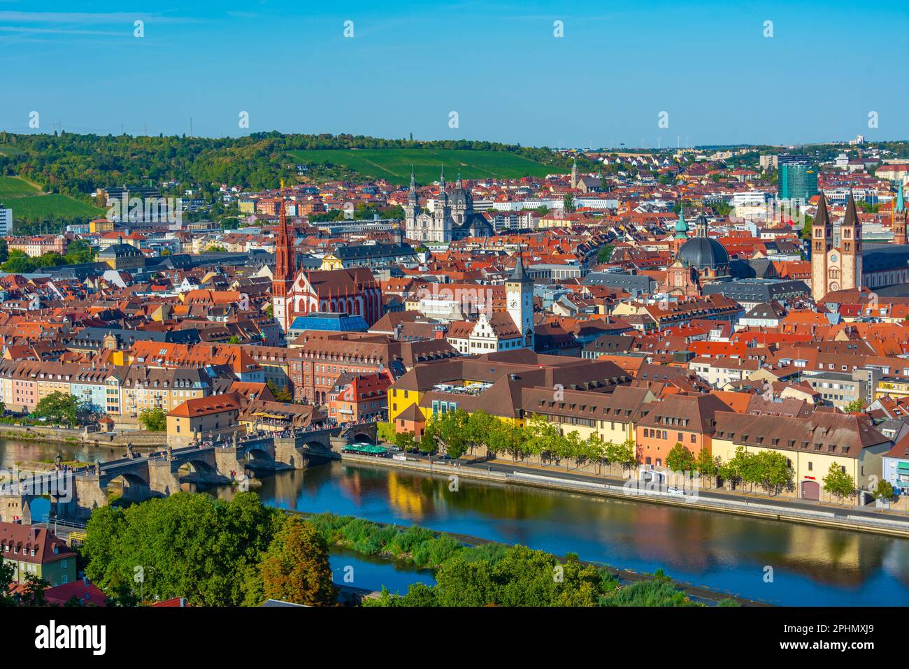 Panorama view of German town Würzburg Stock Photo - Alamy