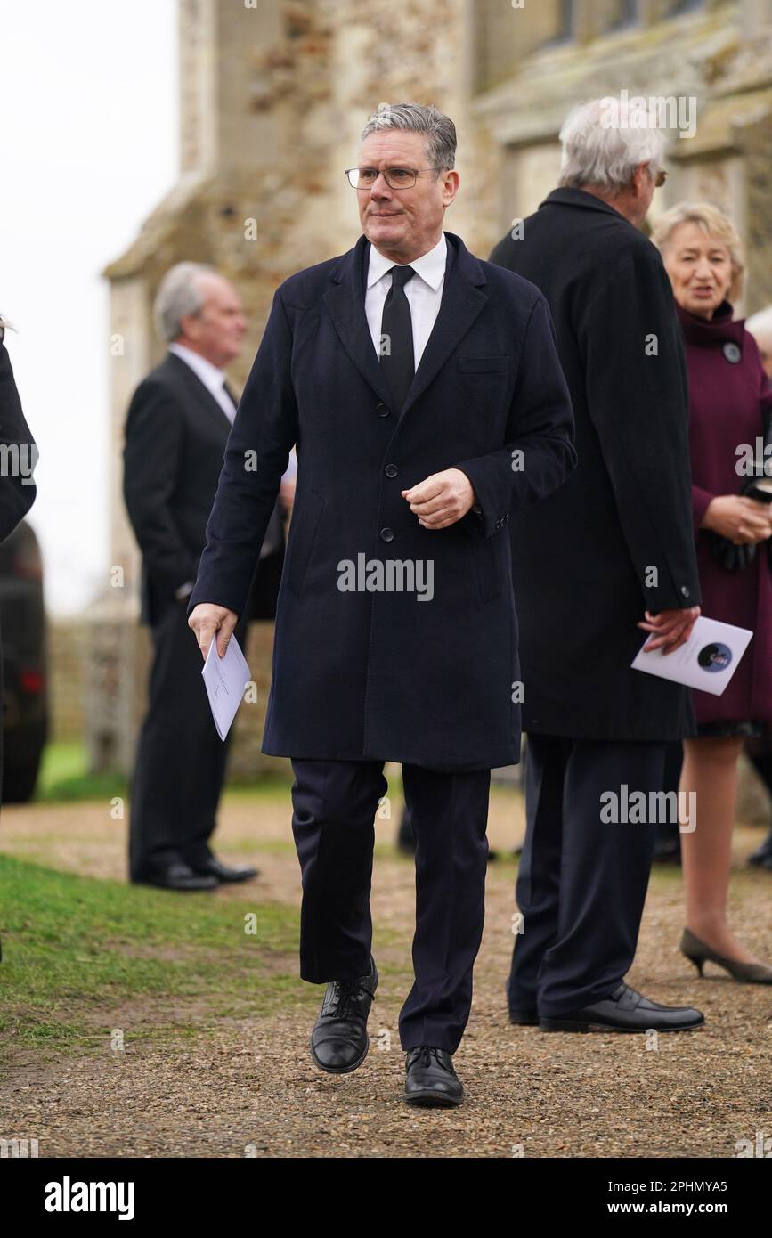 Labour leader Sir Keir Starmer following the funeral of former Speaker ...