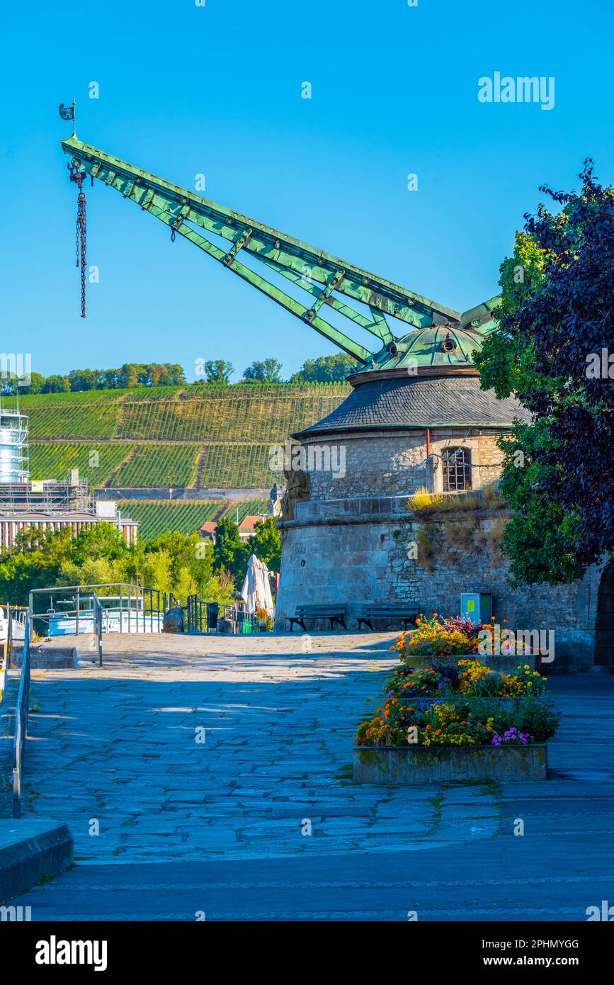 Old crane in German town Würzburg Stock Photo - Alamy