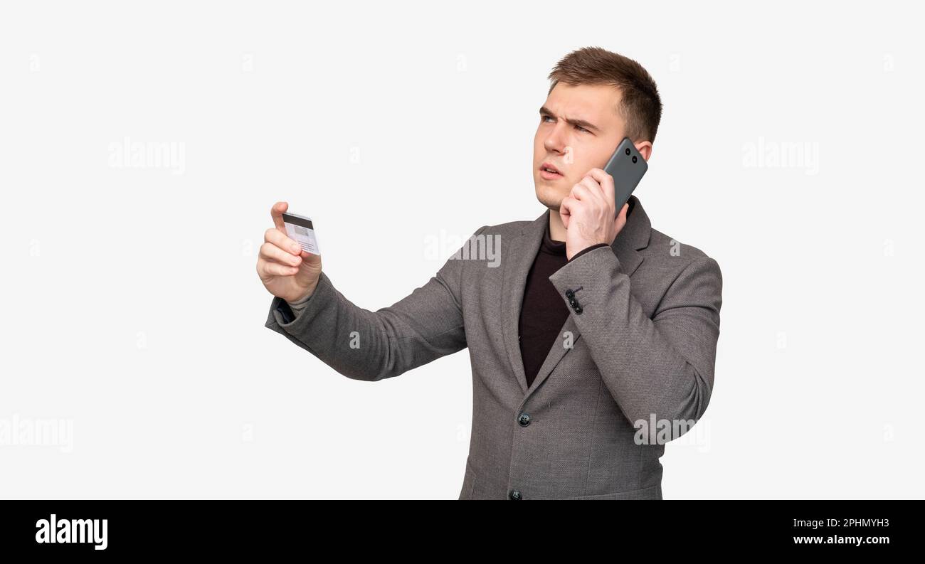 Bank fraud phone scam confused hi-res stock photography and images - Alamy