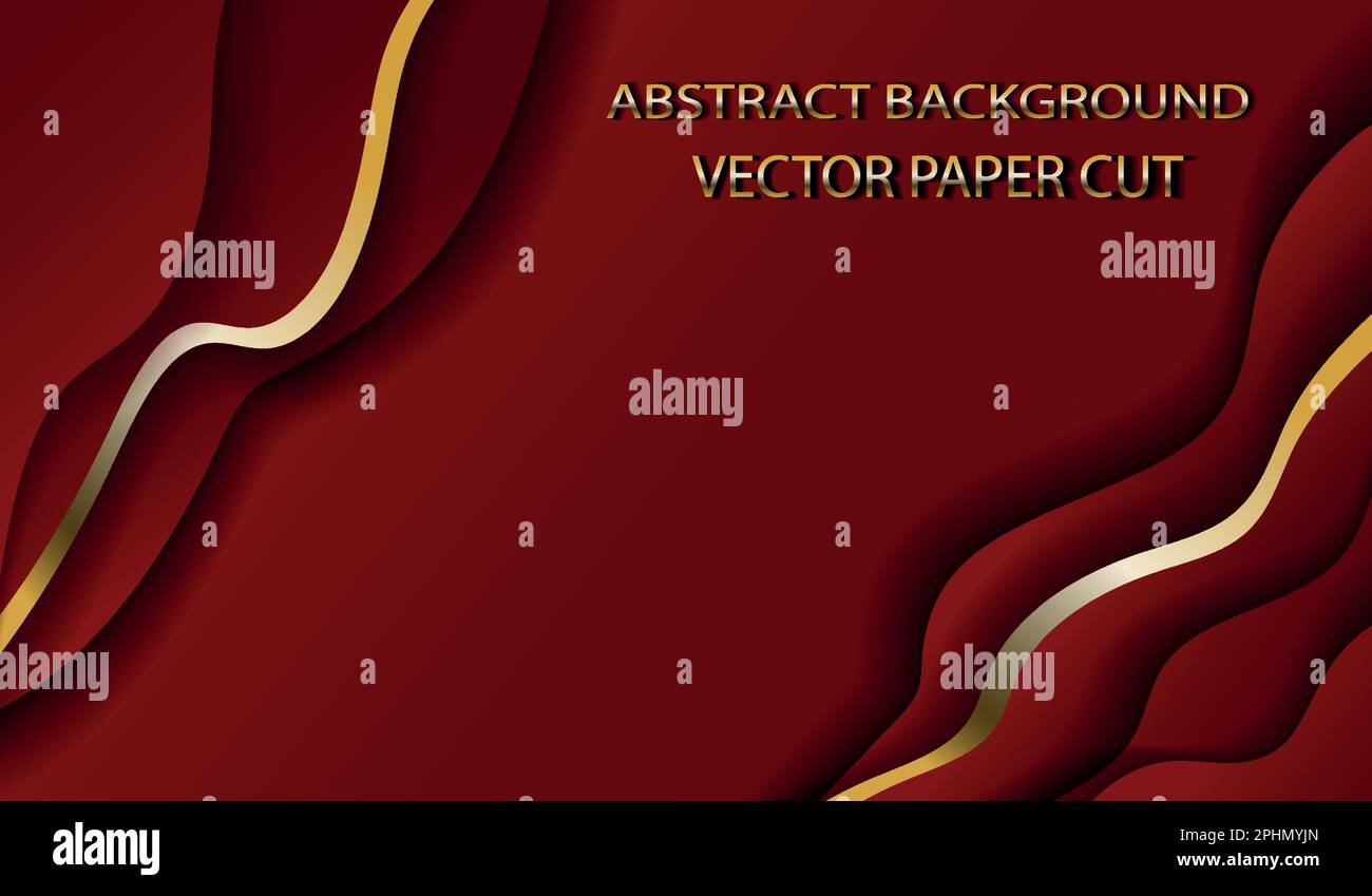 Stock vector illustration Paper cut background. Red paper decoration ...