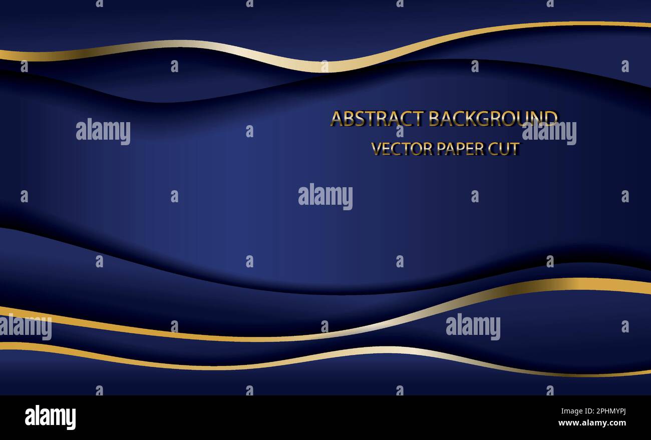 3D modern wave curve abstract presentation background. Luxury paper cut ...