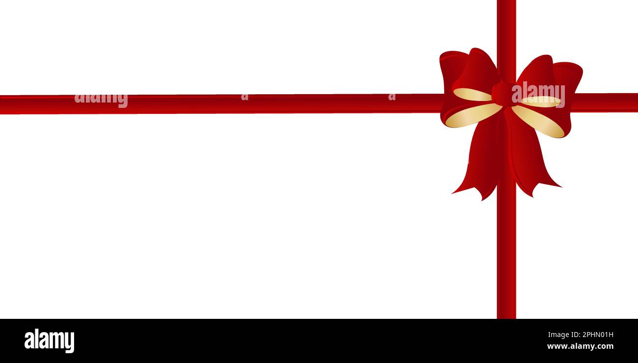 Red bow and ribbon on gift box. Beautiful packaging for a gift and your ...