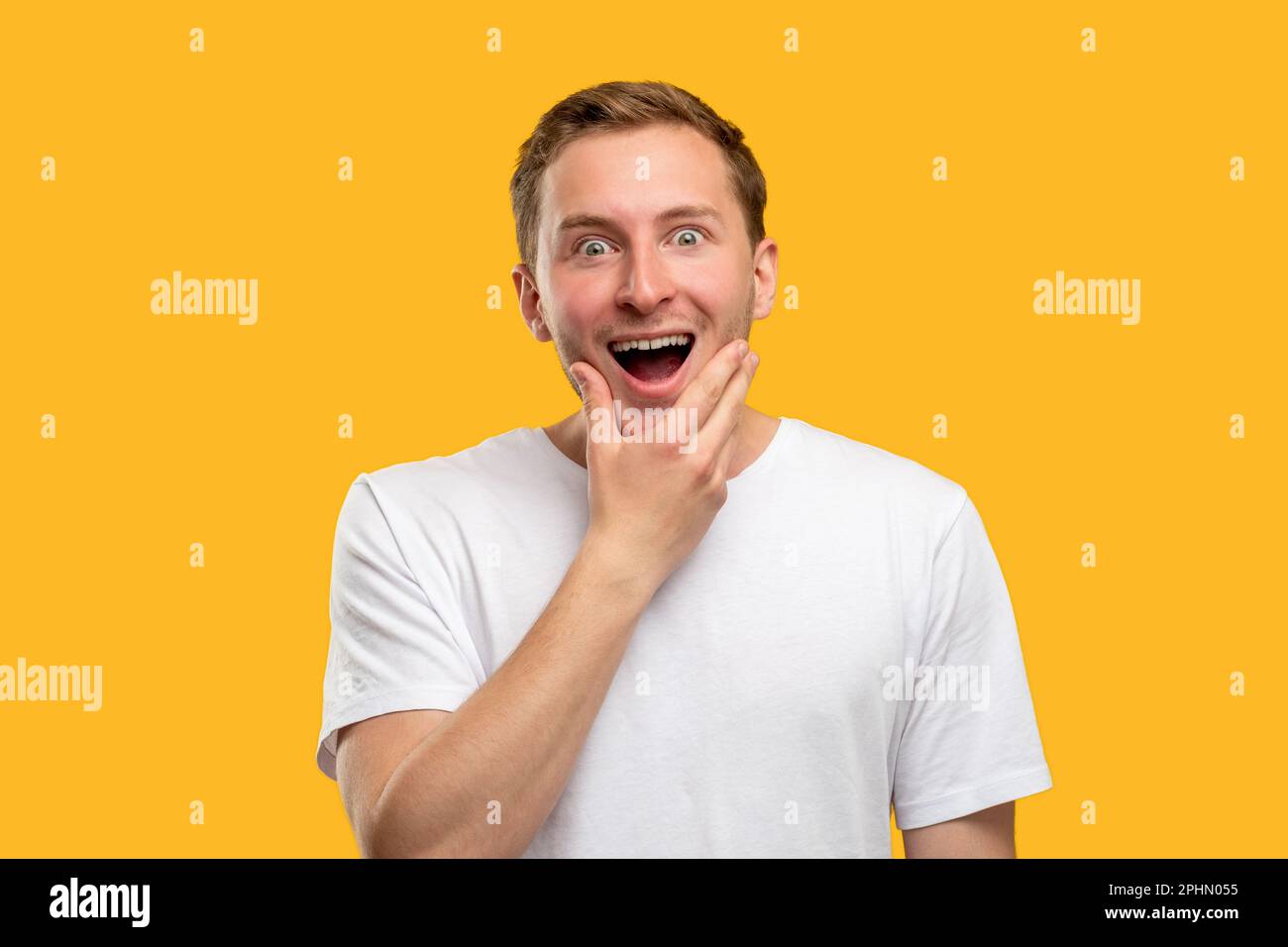 Portrait happy amazed winner hi-res stock photography and images - Alamy