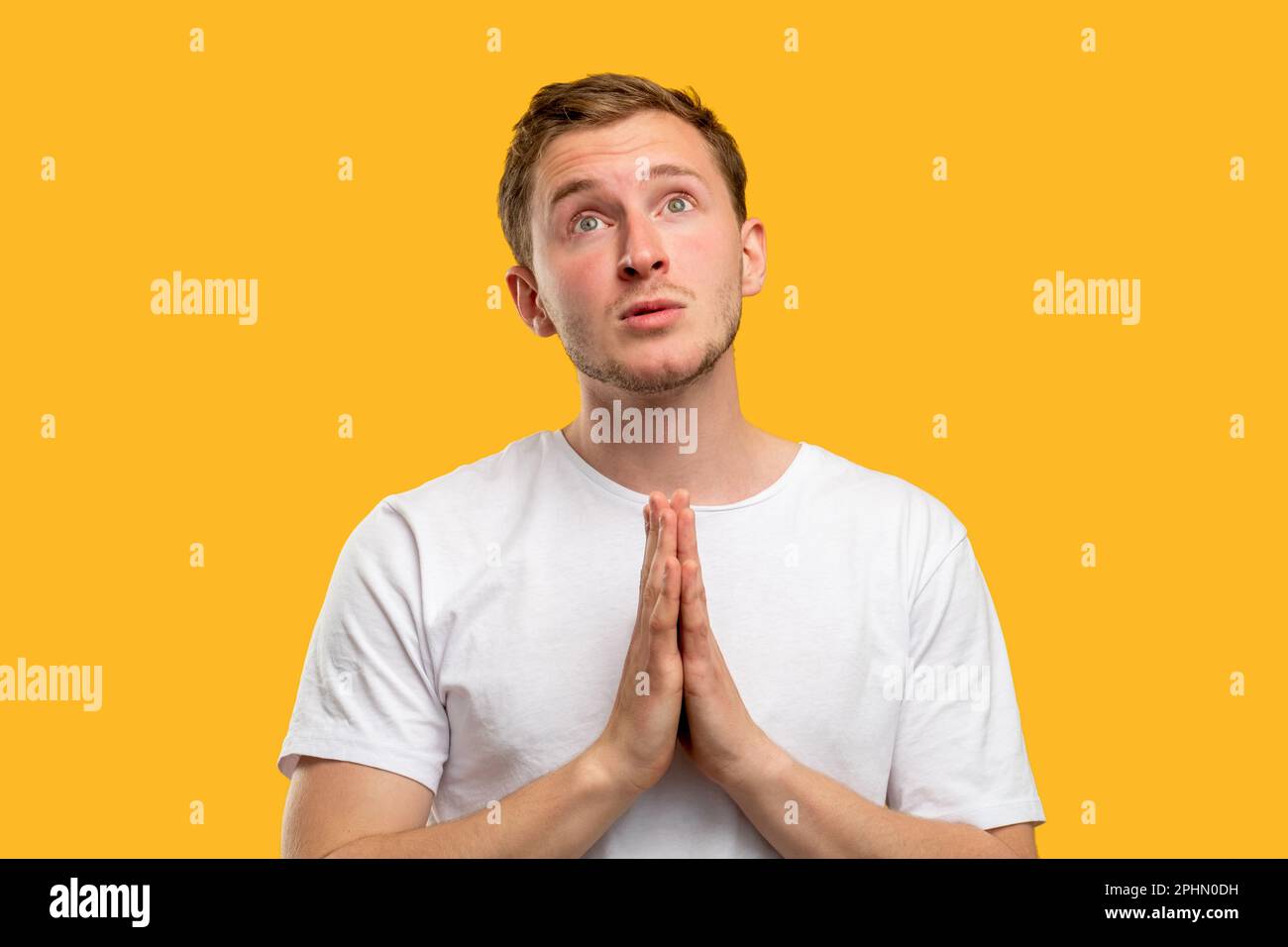 please gesture hope faith concerned man praying Stock Photo - Alamy