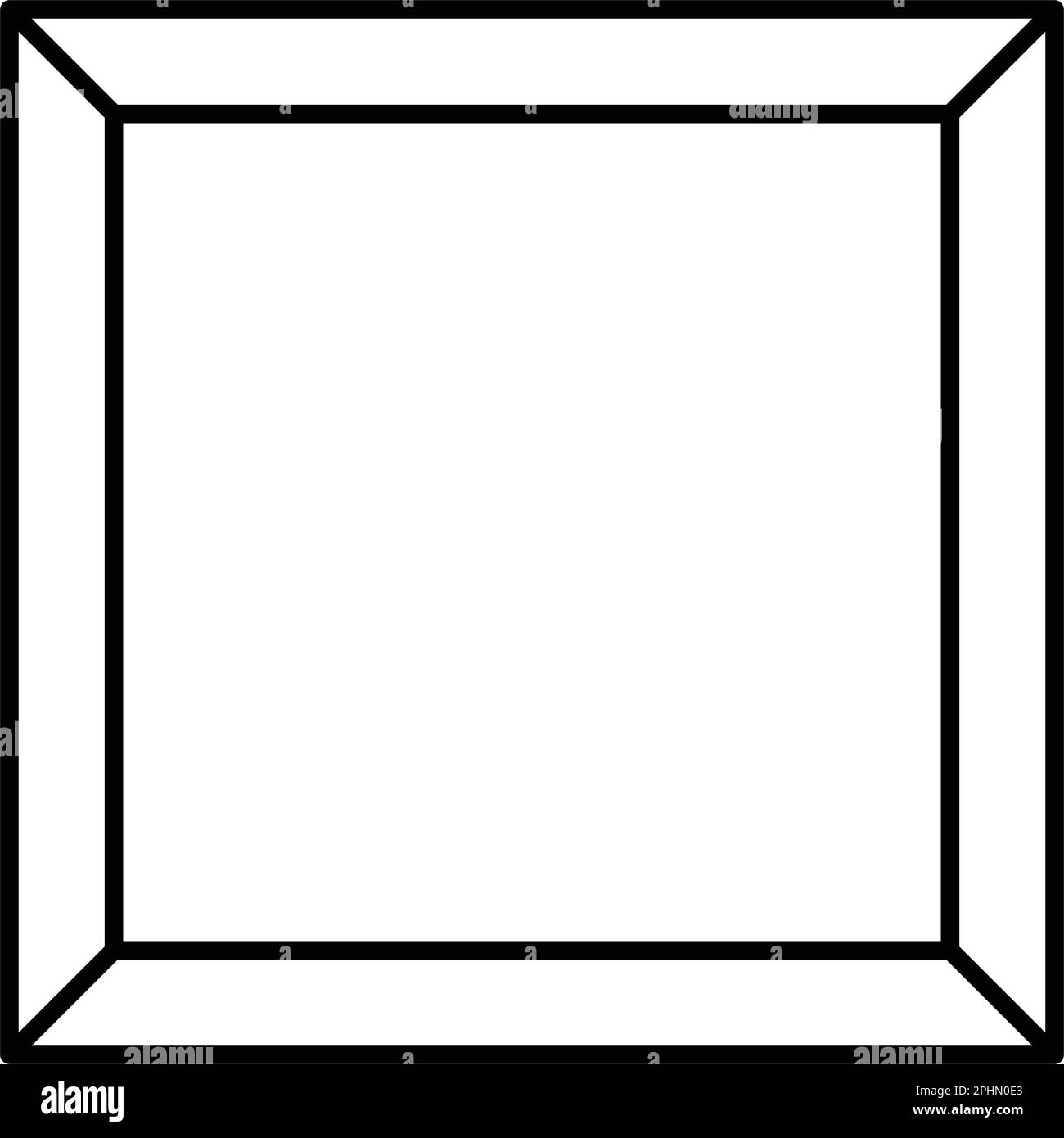 Square frame shape icon, vertical decorative vintage border doodle ...