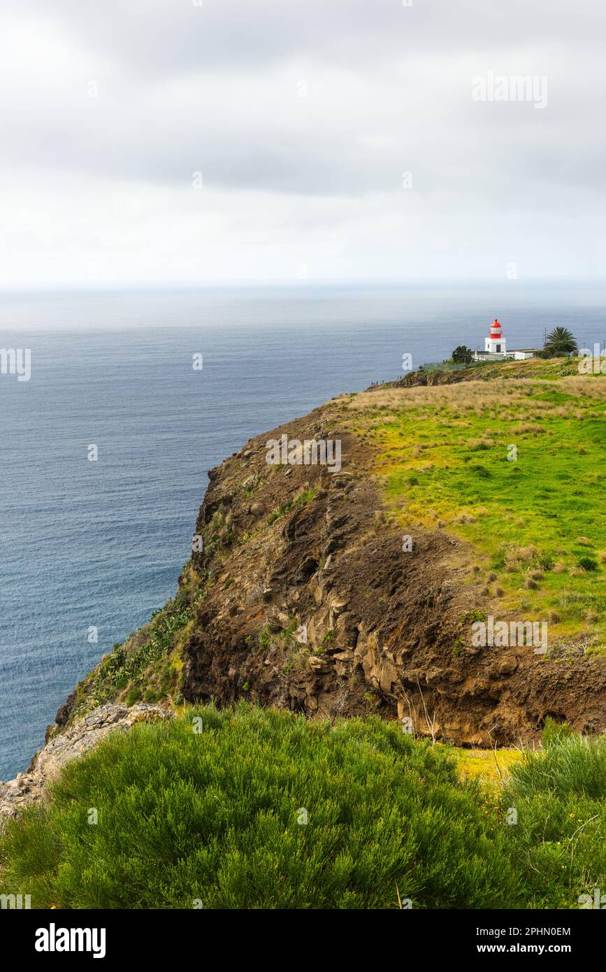 Ponta do Pargo Lighthouse in Madeira, Portugal. Volcanic island on ...