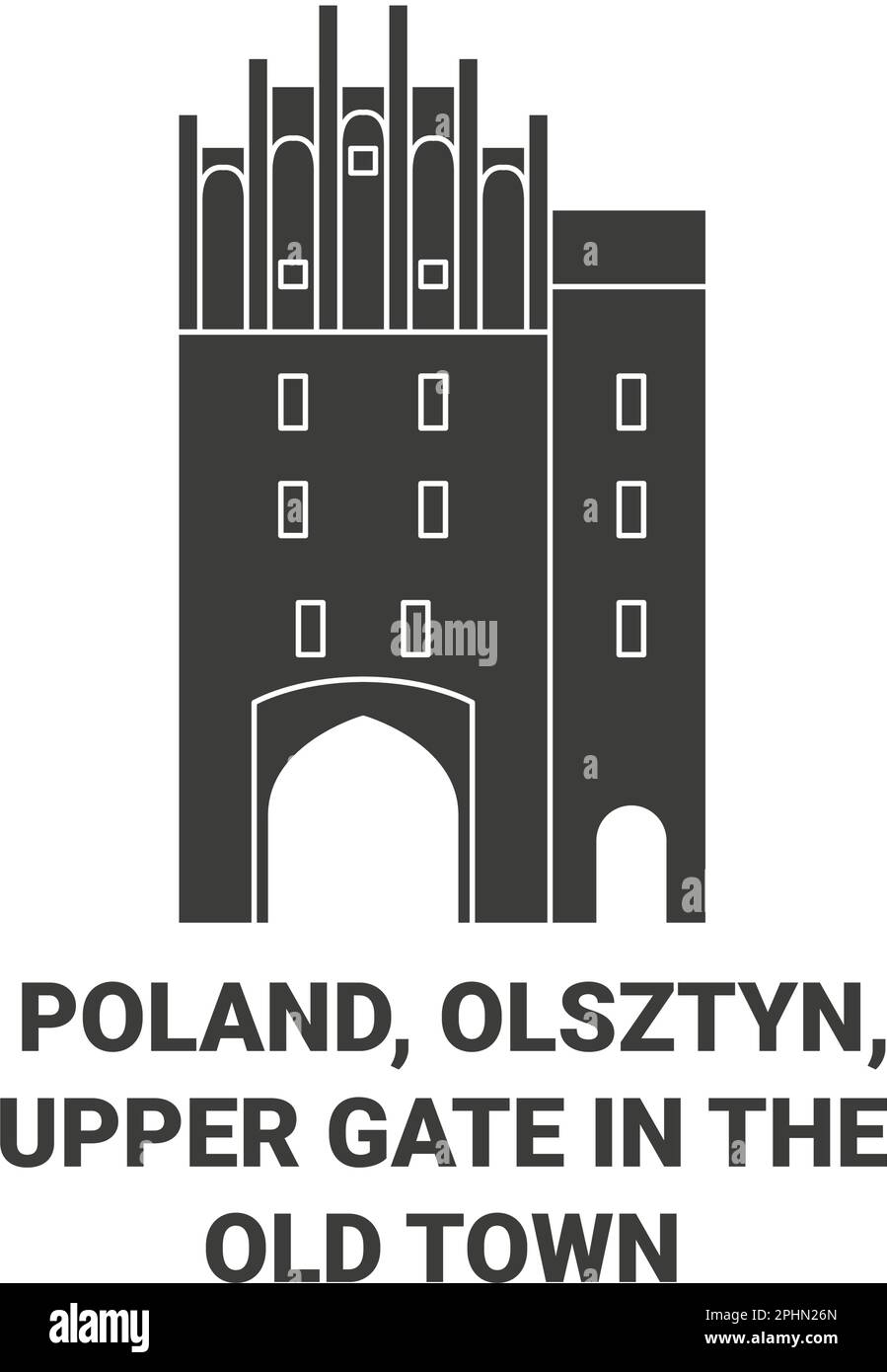 Poland, Olsztyn, Upper Gate In The Old Town travel landmark vector ...