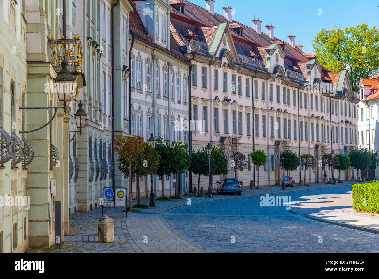 Traditional buildings at Residenzplatz in German town Eichstätt Stock ...