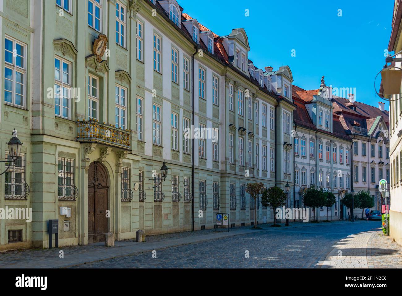 Traditional buildings at Residenzplatz in German town Eichstätt Stock ...