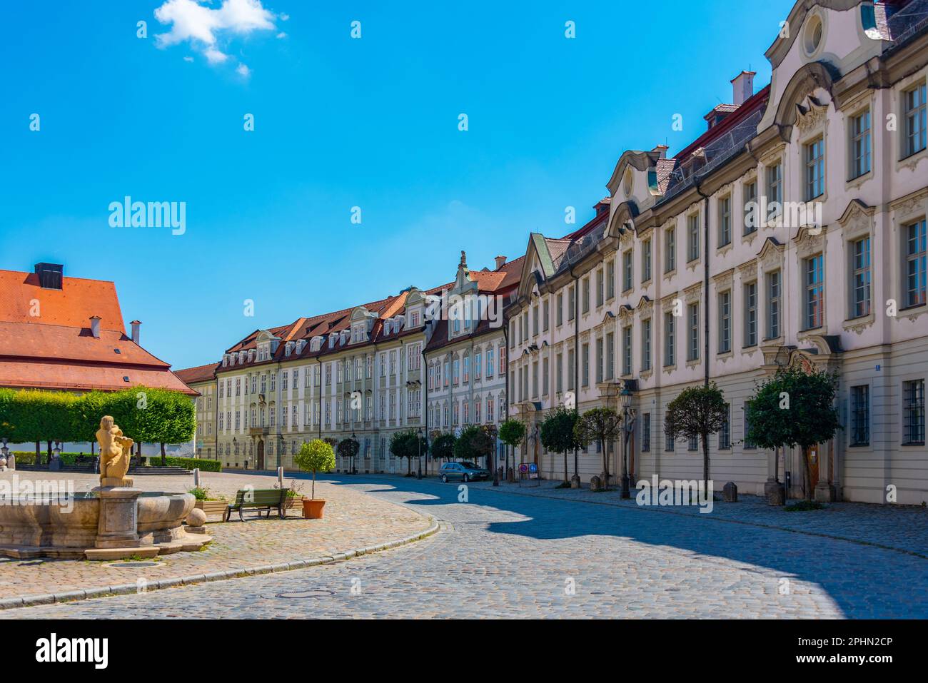 Traditional buildings at Residenzplatz in German town Eichstätt Stock ...