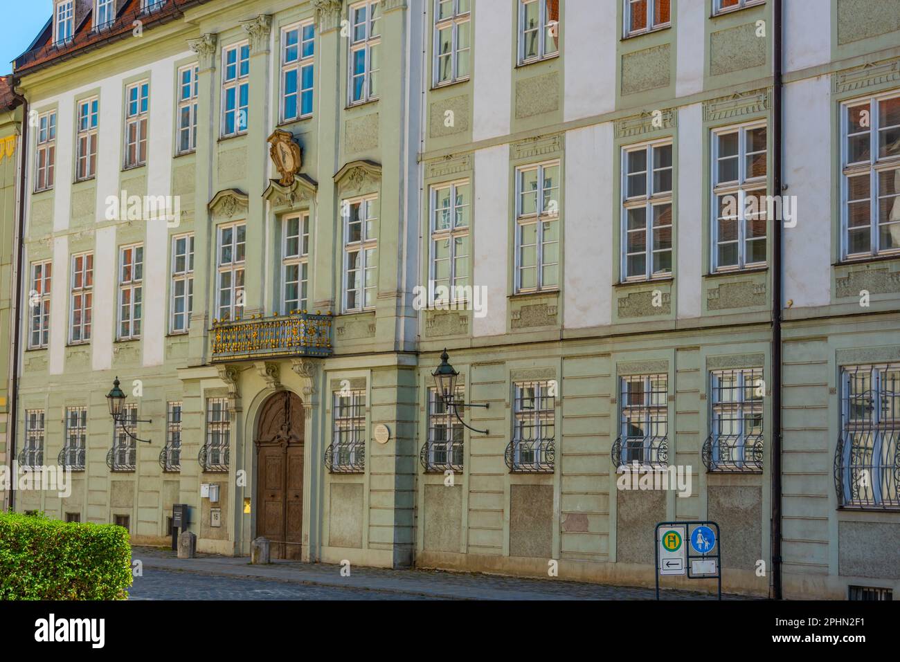 Traditional buildings at Residenzplatz in German town Eichstätt Stock ...