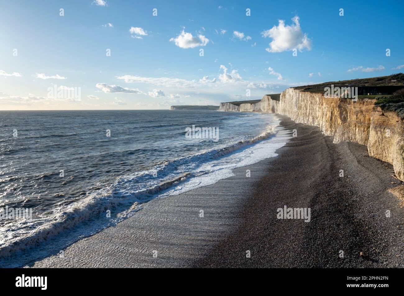 Seven Sisters chalk cliffs near Birling Gap, West Sussex UK Stock Photo ...