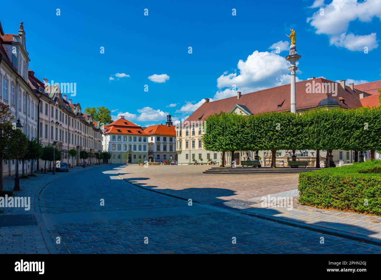 Traditional buildings at Residenzplatz in German town Eichstätt Stock ...