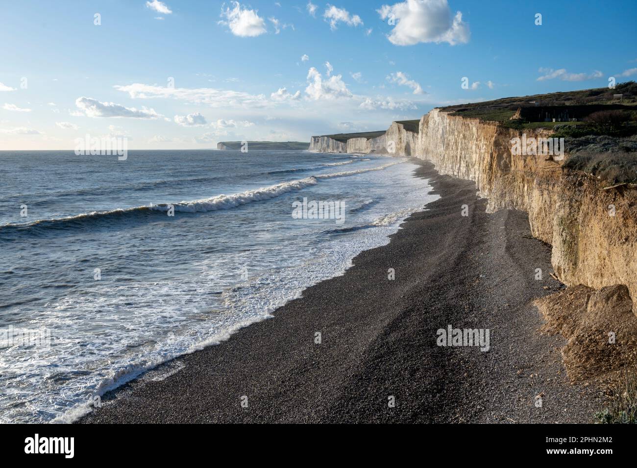 Seven Sisters chalk cliffs near Birling Gap, West Sussex UK Stock Photo ...