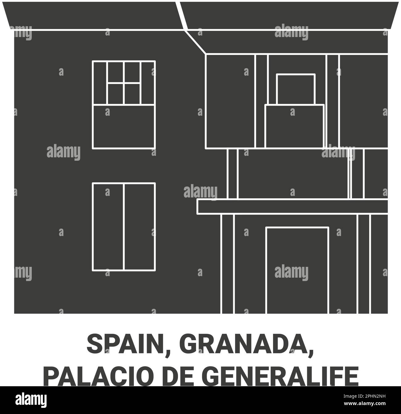 Spain, Granada, Palacio De Generalife travel landmark vector ...