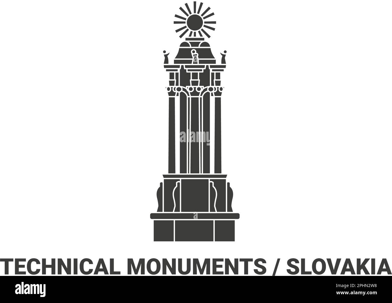 Slovakia, Technical Monuments travel landmark vector illustration Stock ...