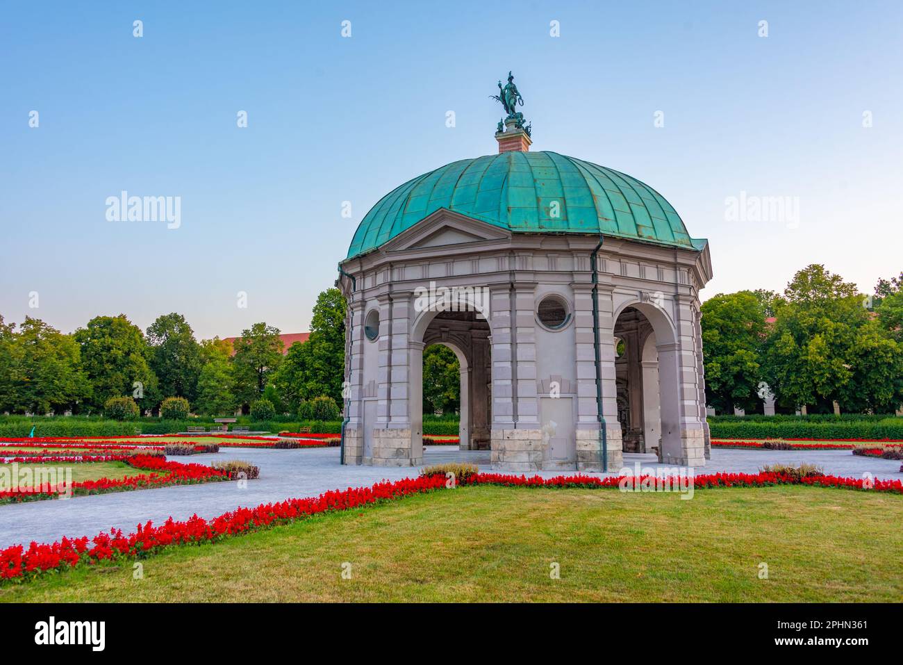 Sunrise view of Diana temple in German town München Stock Photo - Alamy