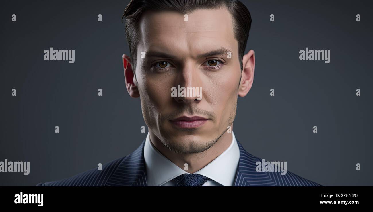 A male model is standing and posing wearing a plain black shirt and ...