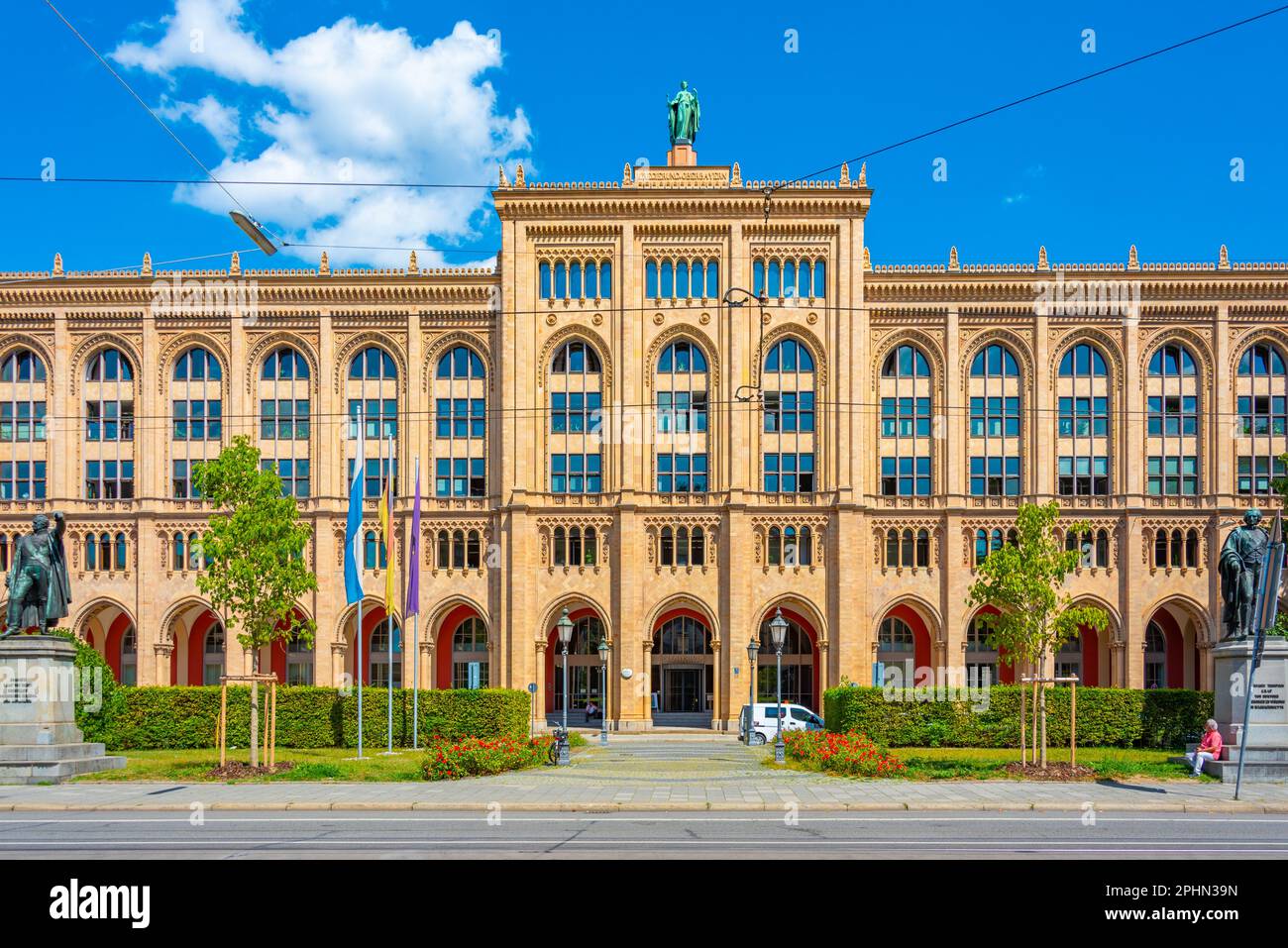 Yellow building of Government of Oberbayern in German town München ...