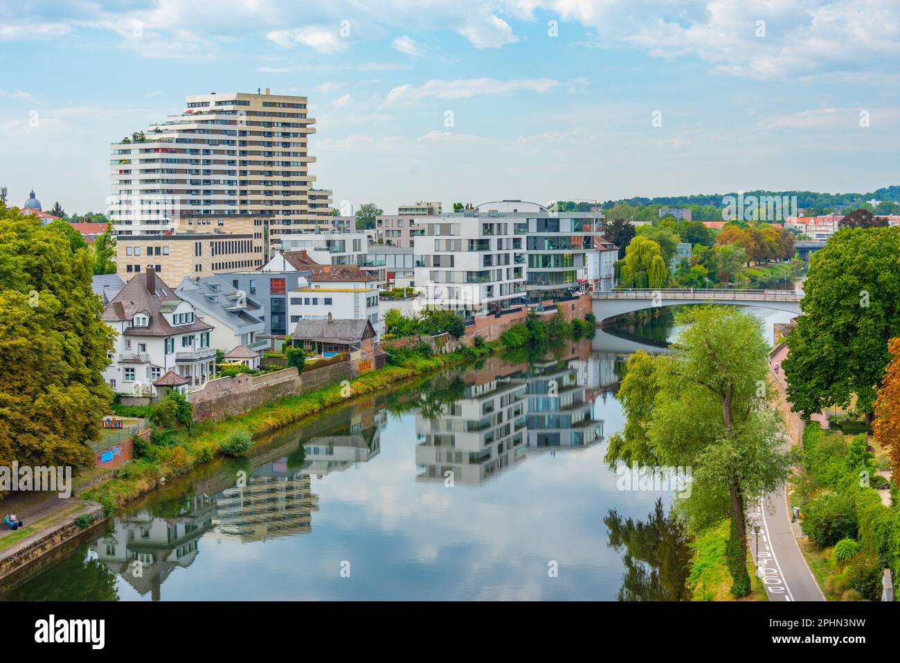 Riverside of Danube at German town Ulm Stock Photo - Alamy