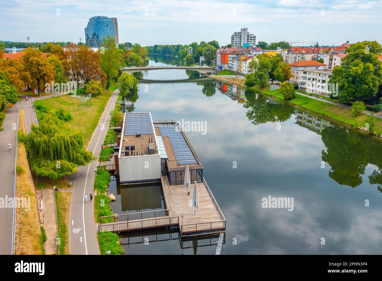 Riverside of Danube at German town Ulm Stock Photo - Alamy