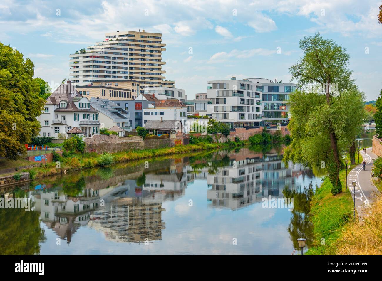 Riverside of Danube at German town Ulm Stock Photo - Alamy