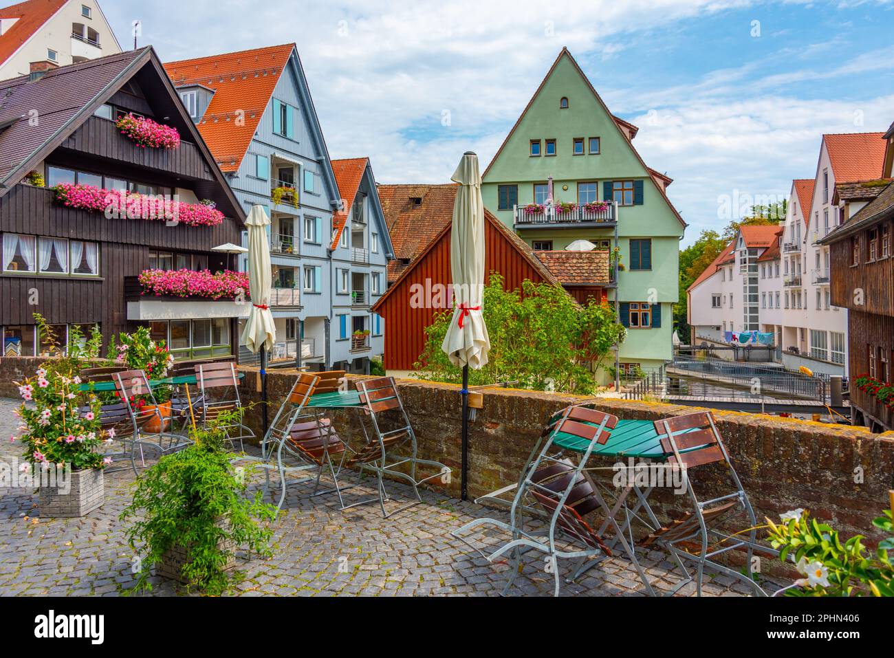 Traditional buildings at Fishermen's district of German town Ulm Stock ...
