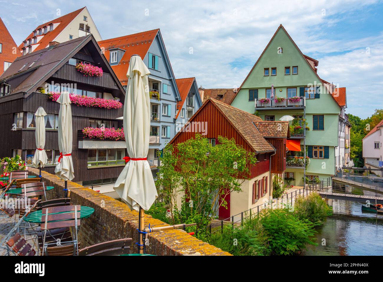 Traditional buildings at Fishermen's district of German town Ulm Stock ...
