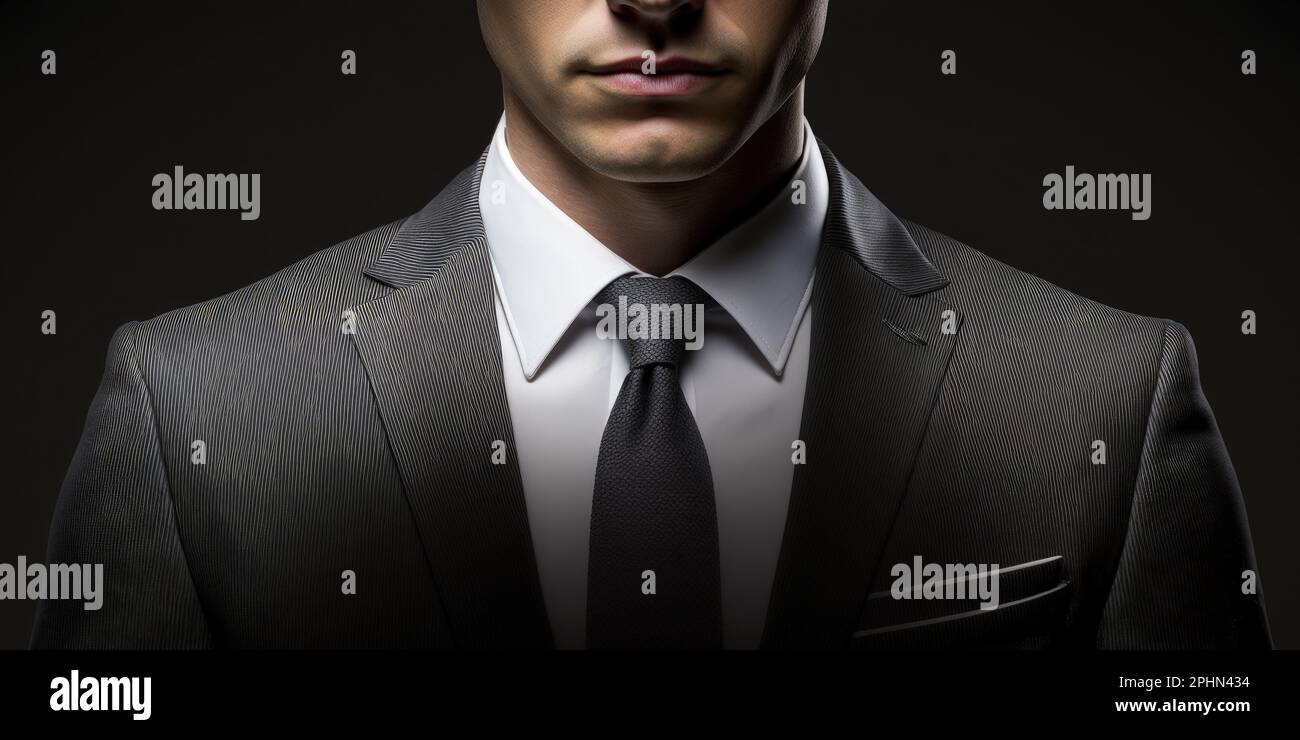 A male model is standing and posing wearing a plain black shirt and ...