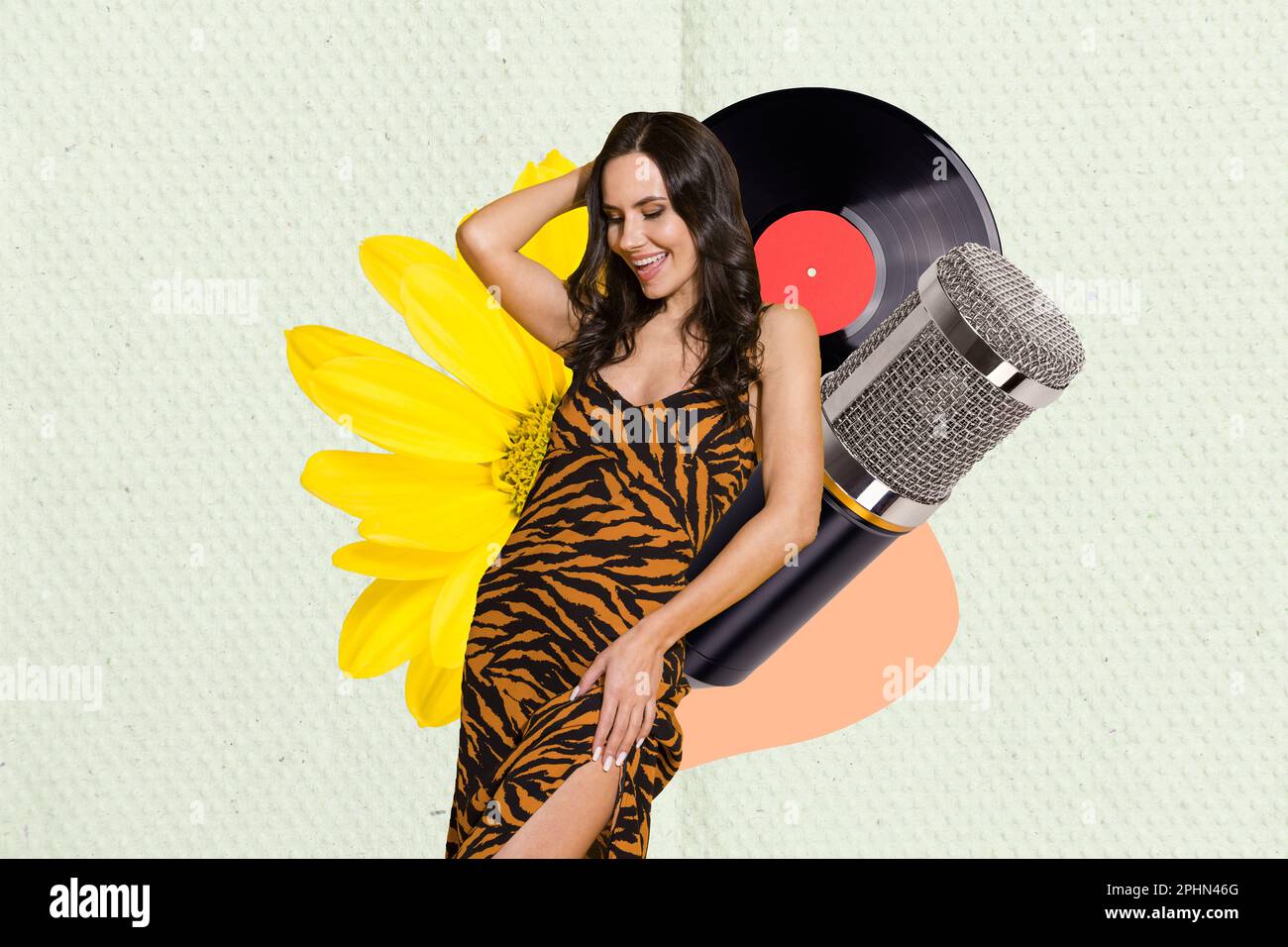 Creative composite modern 3d collage photo of adorable gorgeous woman ...