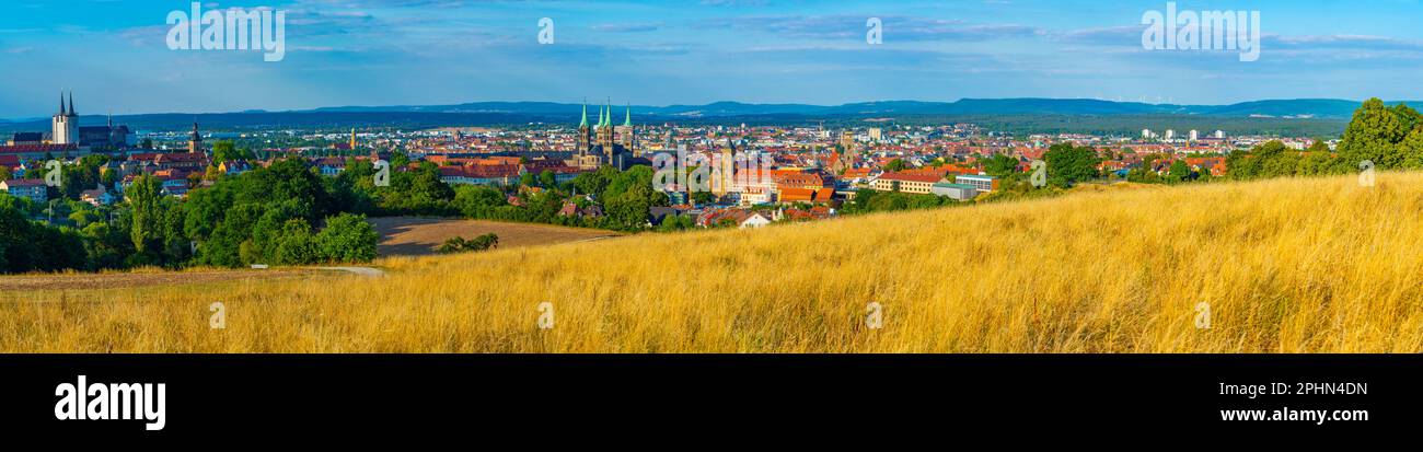 Panorama view of German town Bamberg with Michelsberg monastery and ...