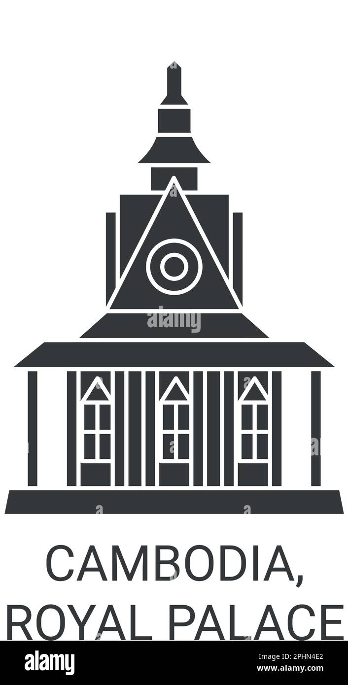 Cambodia, Royal Palace travel landmark vector illustration Stock Vector ...