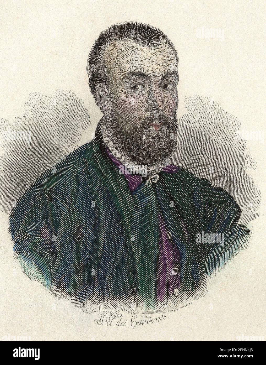 Portrait de Andre Vesale (1514-1564), medecin flamand ayant pratique en ...