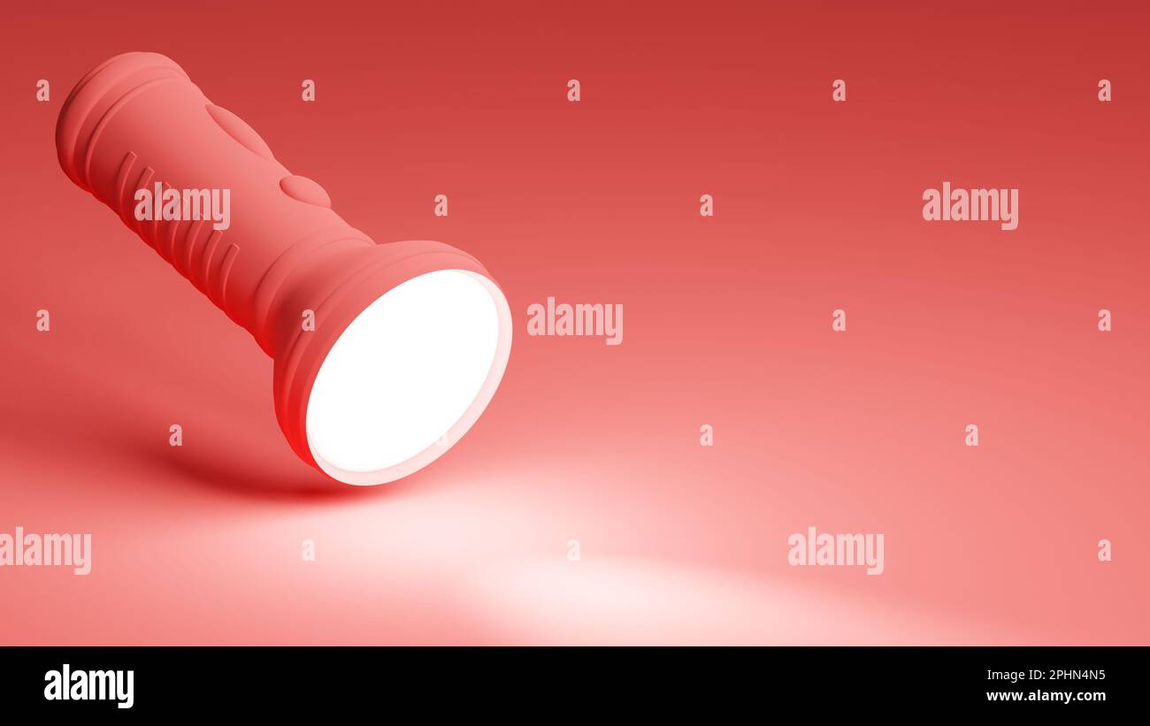 3D rendering of pink battery operated matte camping torch, lighting ...