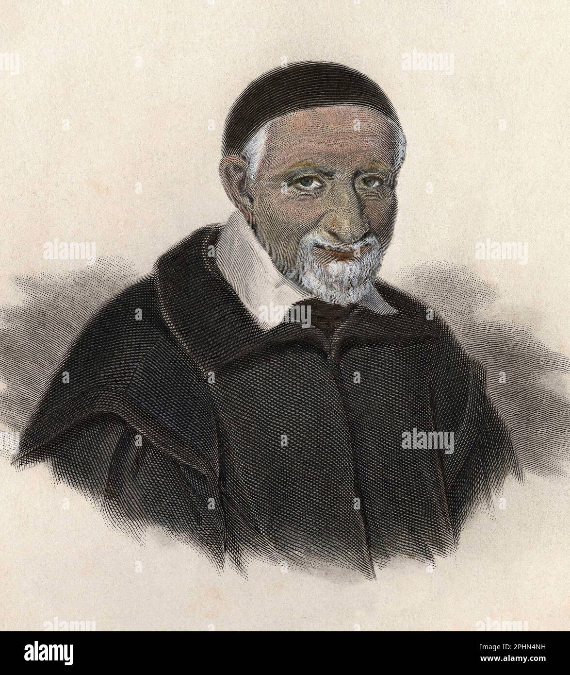 Portrait de Saint Vincent de Paul (1581-1660), pretre et aumonier ...